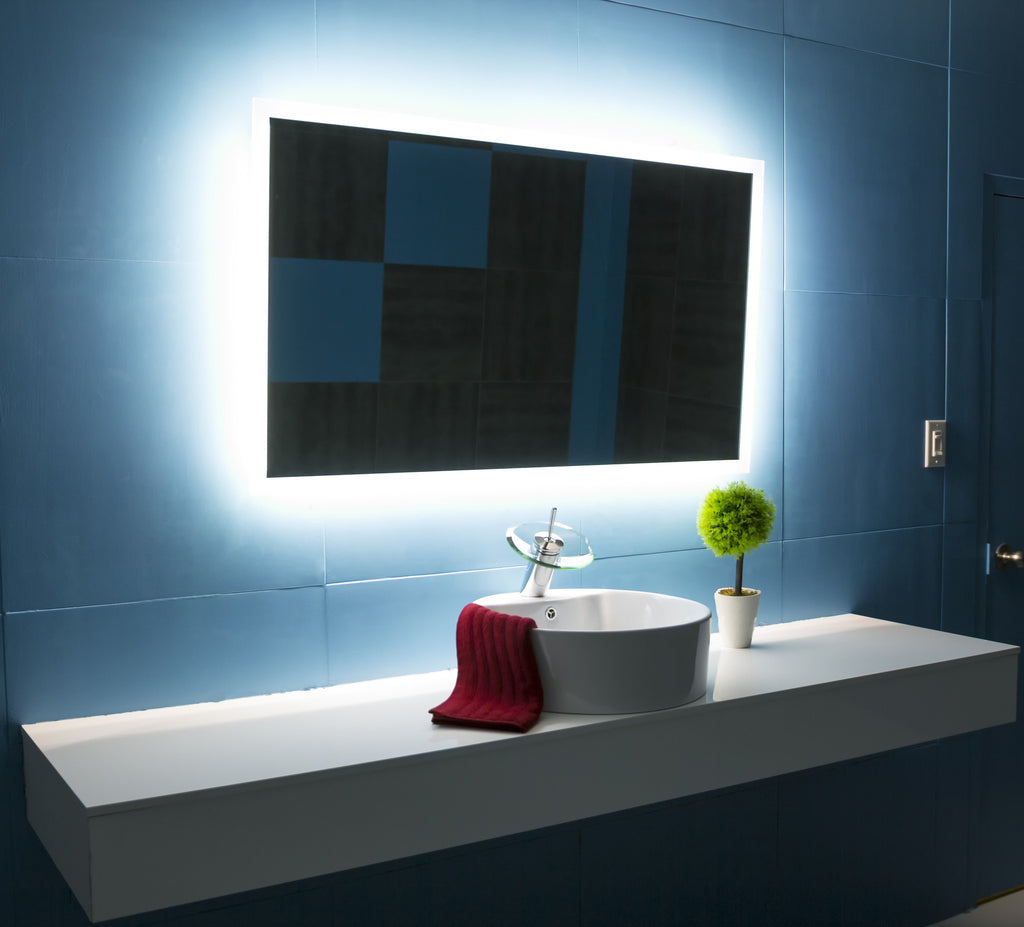 Backlit Mirrors For Bathrooms Backlit Bathroom Wall Mirrors