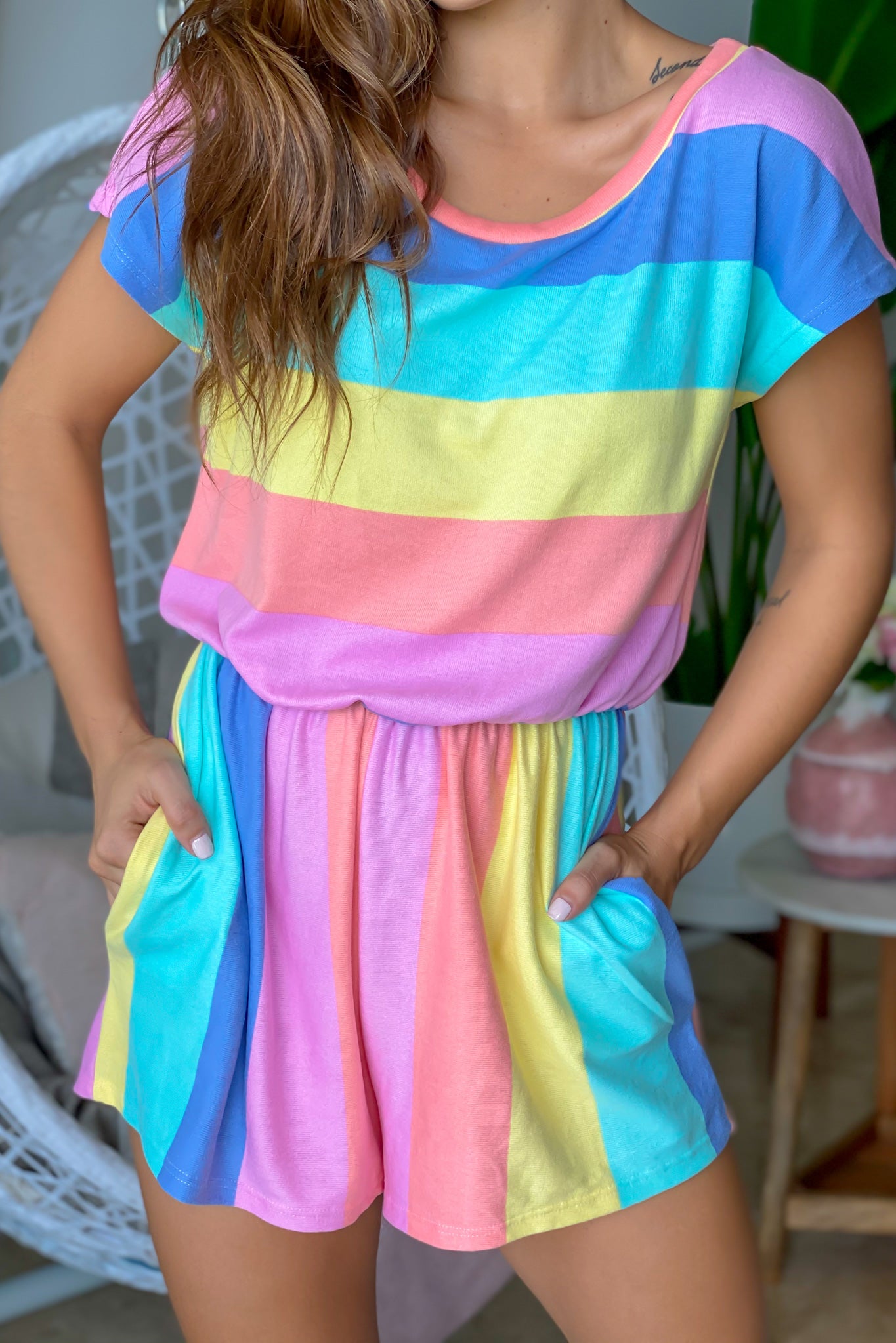 Pastel Multi Colored Romper Cute Rompers Saved By The Dress