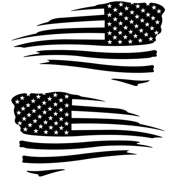 Black Distressed American Flag Svg