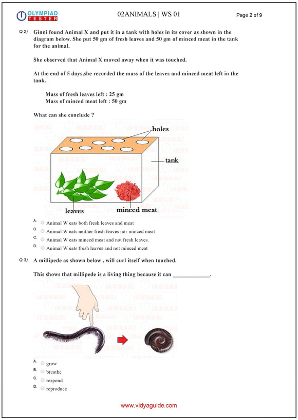 Class 2 Study Material Tagged Cbse Science Worksheets Olympiad Tester