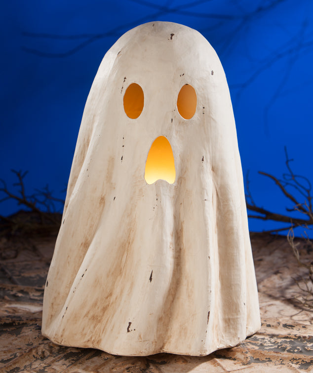 Large Ghost Luminary Paper Mache Bethany Lowe Halloween