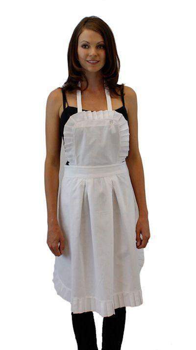 Victorian Pinafore Aprons Edwardian Embroidered Lace Ruffled Bib Apron