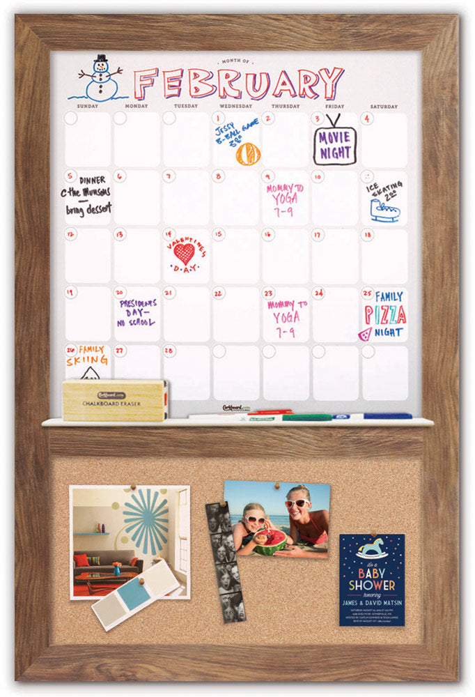 Cork Board Dry Erase Calendar Customize And Print