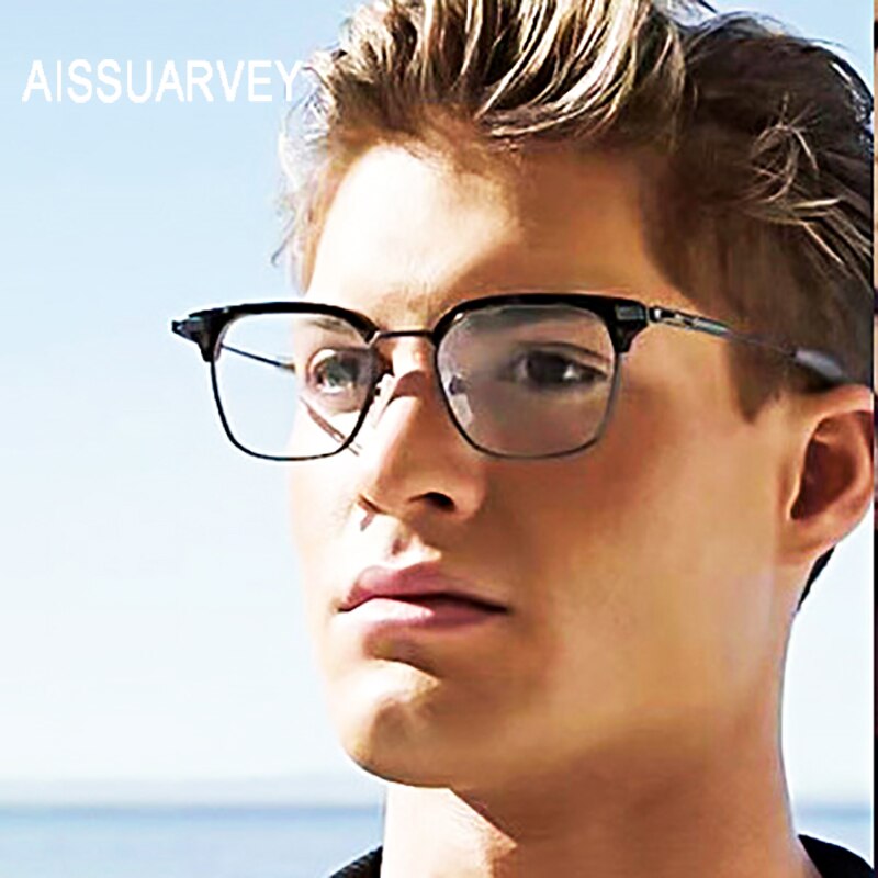 Aissuarvey Titanium Acetate Full Horn Rim Rectangular Frame Mensn