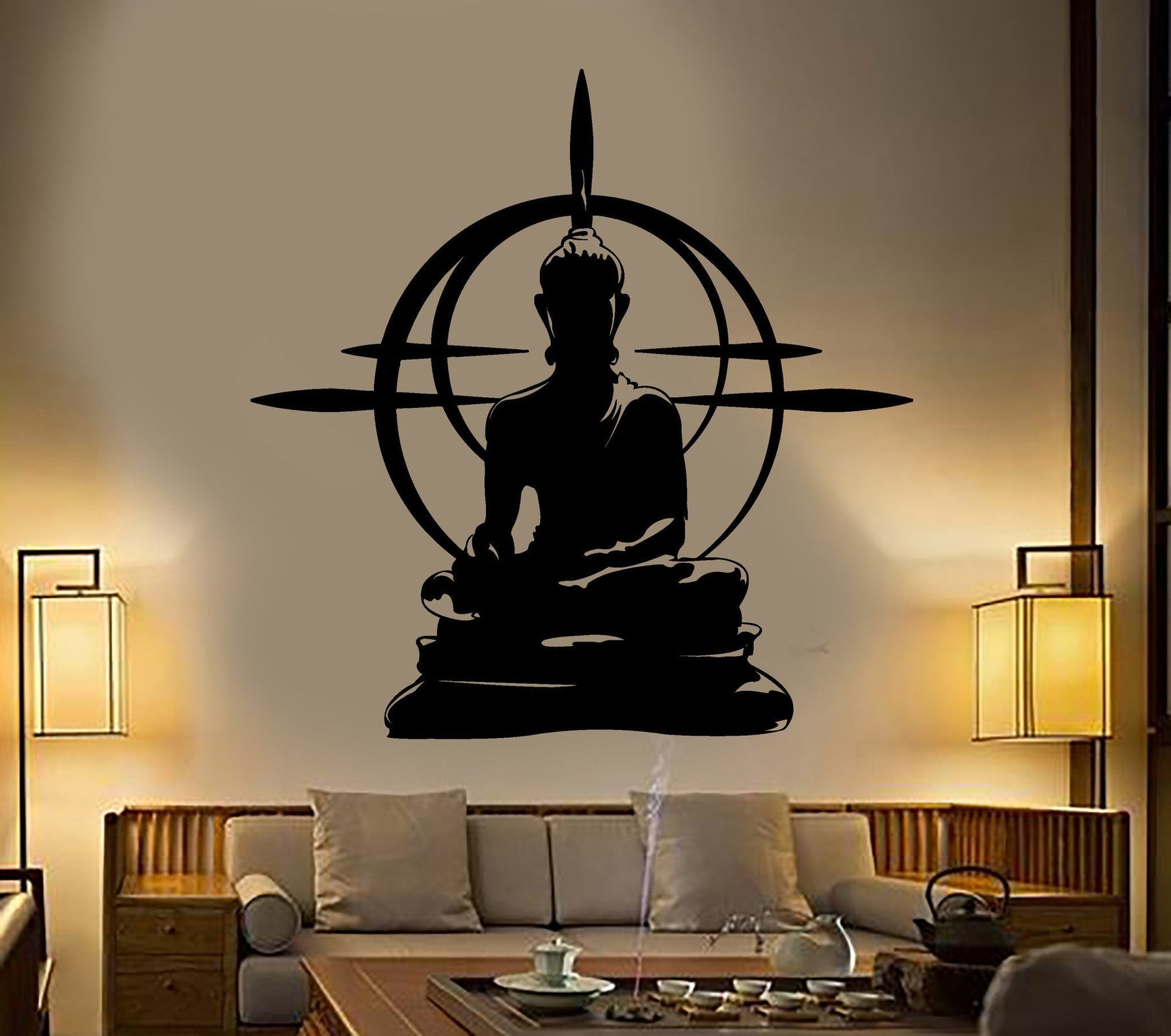 Buddha Wall Decal Chakra Mandala Mantra Chakra Meditation Vinyl Sticke