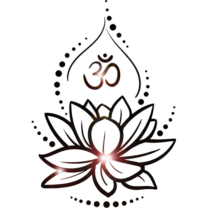 Vinyl Wall Decal Lotus Flower Yoga Hinduism Hindu Om Symbol Stickers U