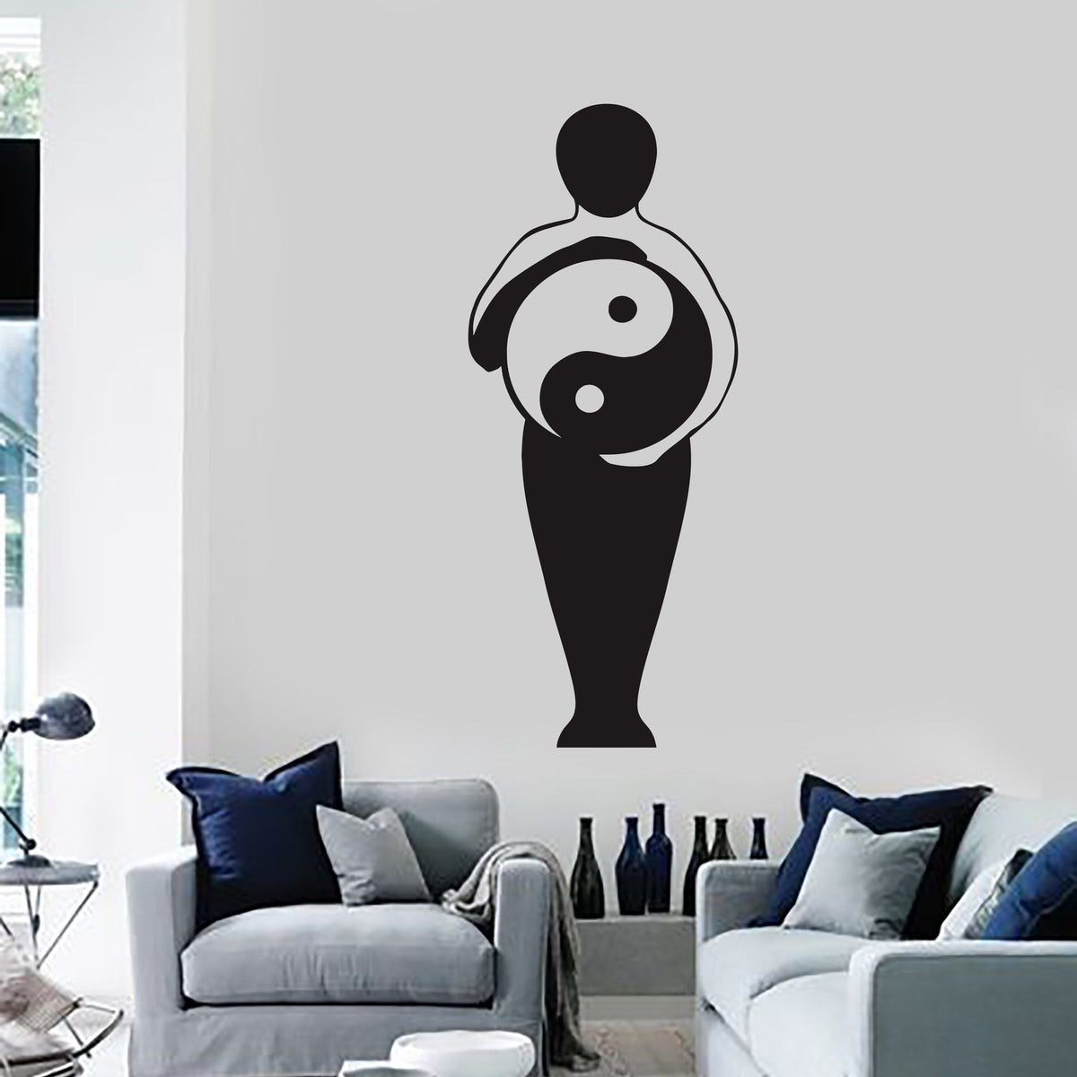 Vinyl Wall Decal Yin Yang Chinese Philosophy Zen Meditation Stickers M