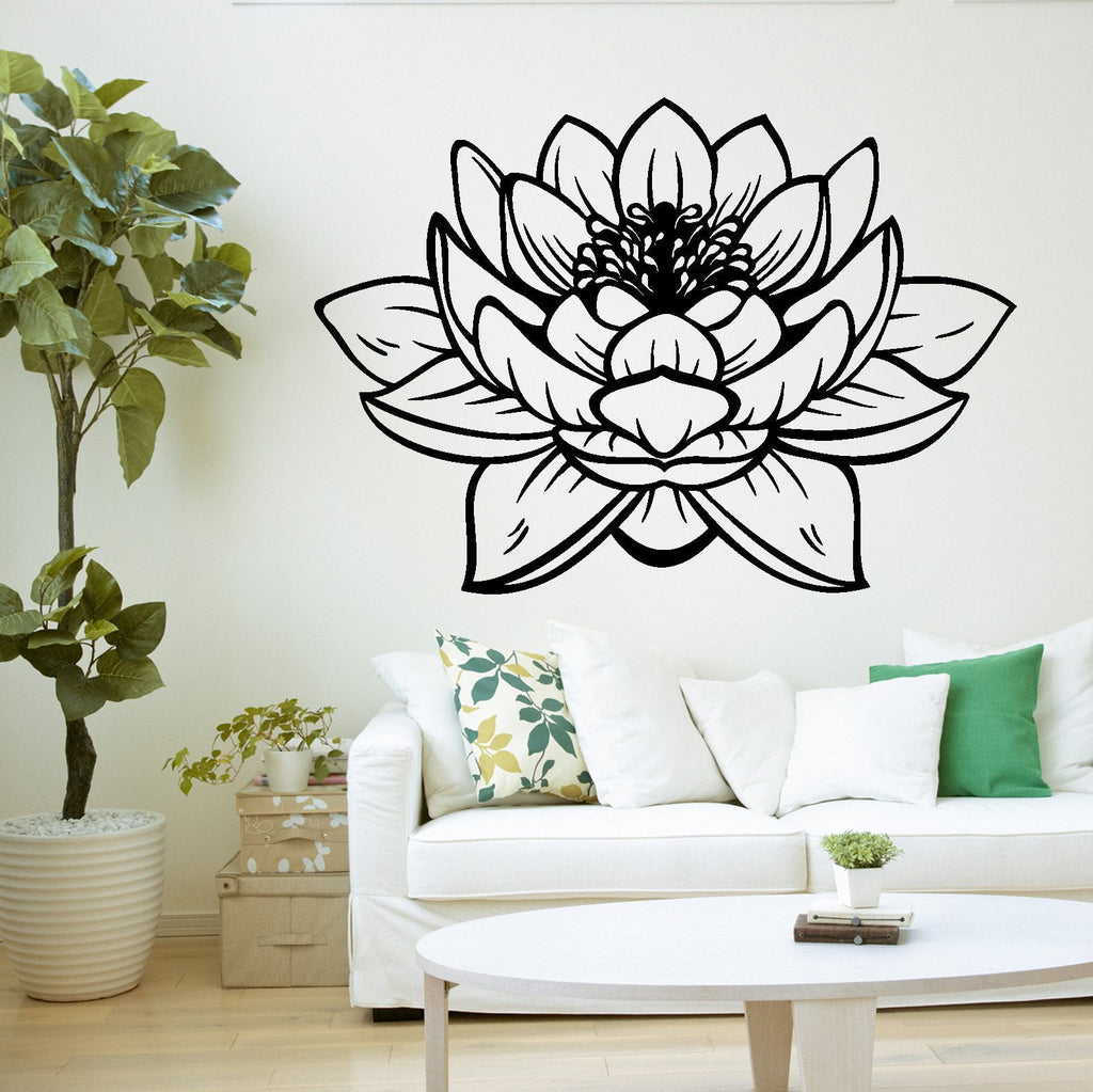 Lotus Flower Buddha Yoga Studio Meditation Decor Vinyl Decal Unique Gi