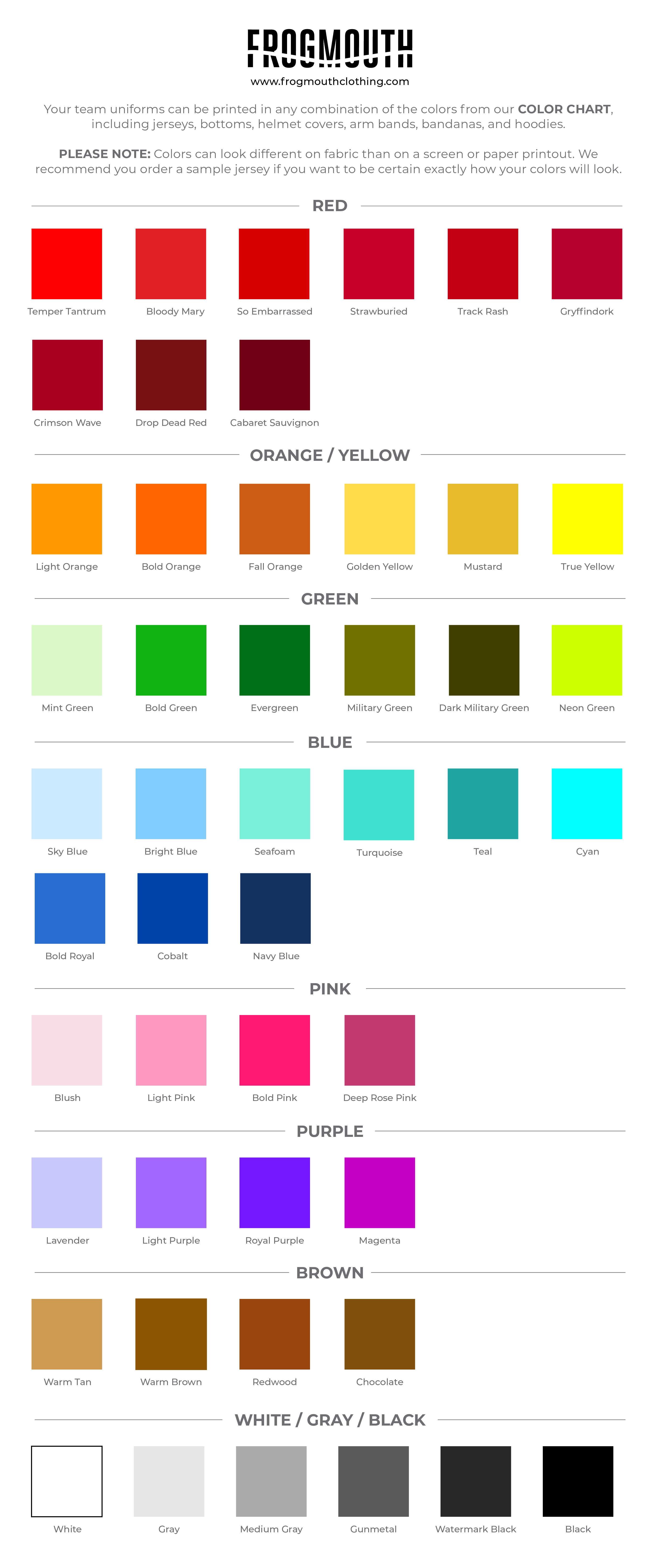 Color Palette Popular Colors Color Chart Patterns And Names Rgb Hex