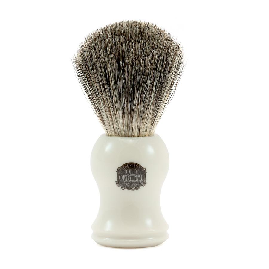 Vulfix Pure Black Badger Shaving Brush Faux Ivory Handle — Fendrihan