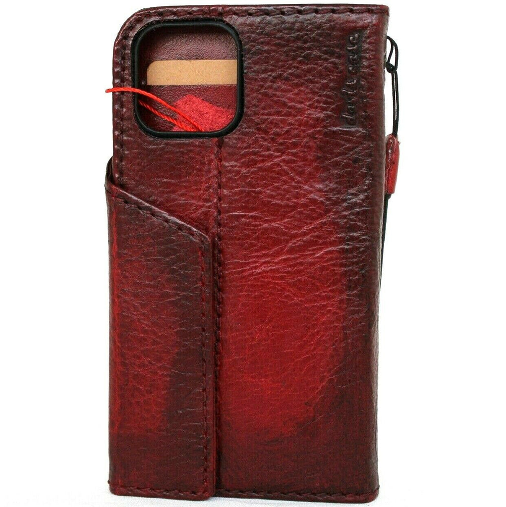 Genuine Leather Wallet Case For Apple Iphone 13 Pro Max Book Credit Ca