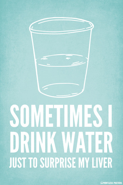 Sometimes I Drink Water Just To Surprise My Liver Poster Pointless