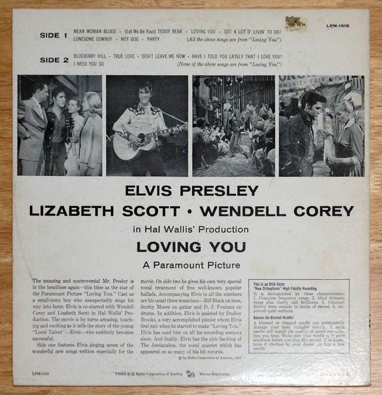 Elvis Presley ‎ Loving You 1957 Mono Voluptuous Vinyl Records