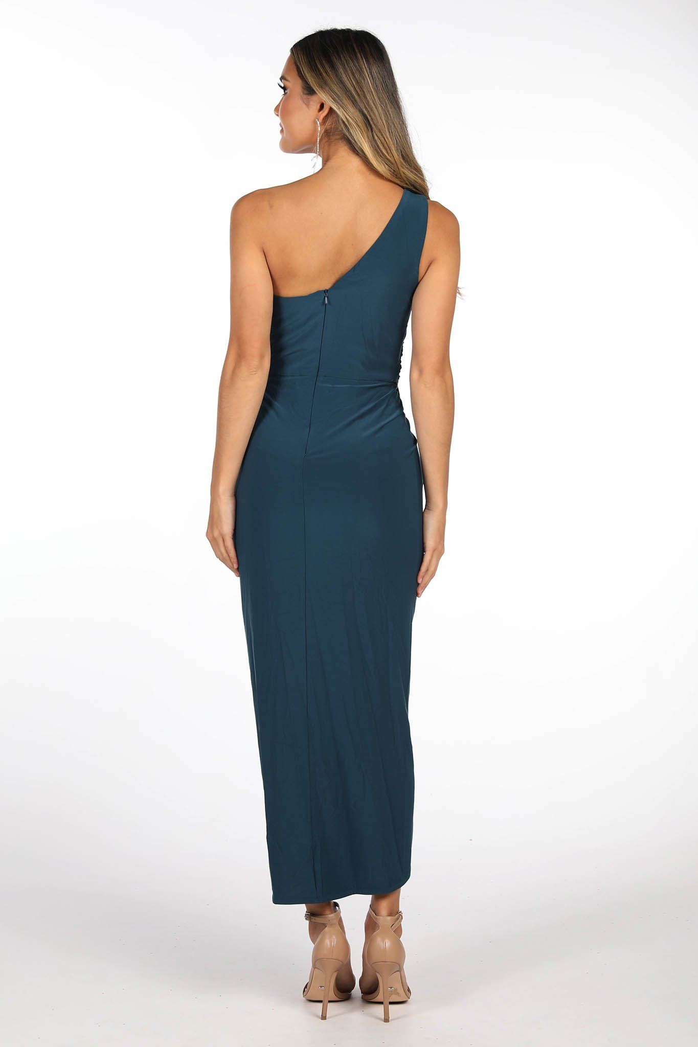 Hayden One Shoulder Midi Dress Deep Teal Noodz Boutique