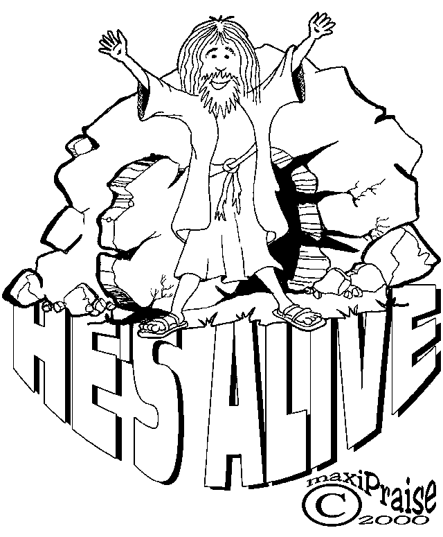 Jesus Is Alive Coloring Page