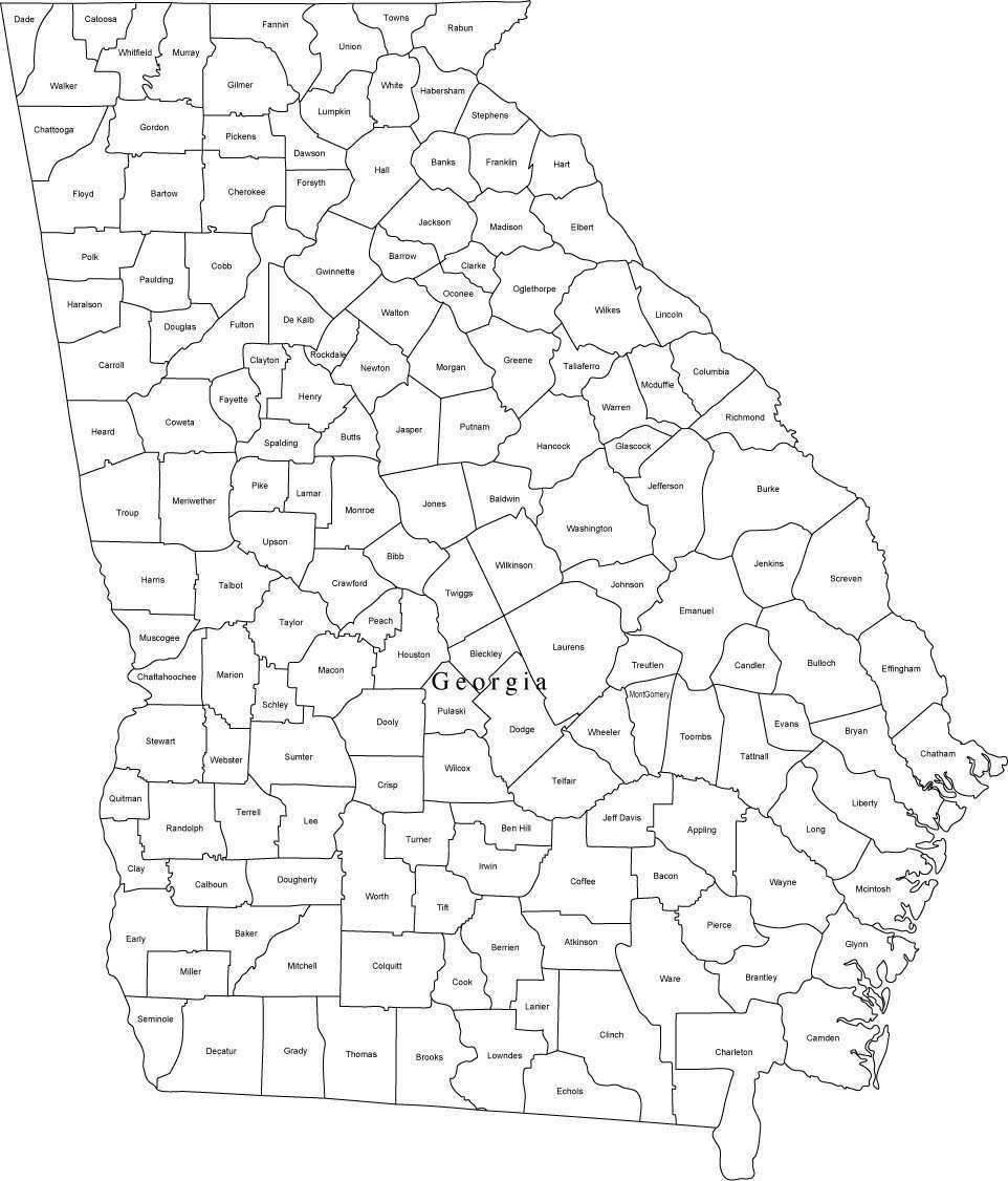 A Map Of Georgia Counties