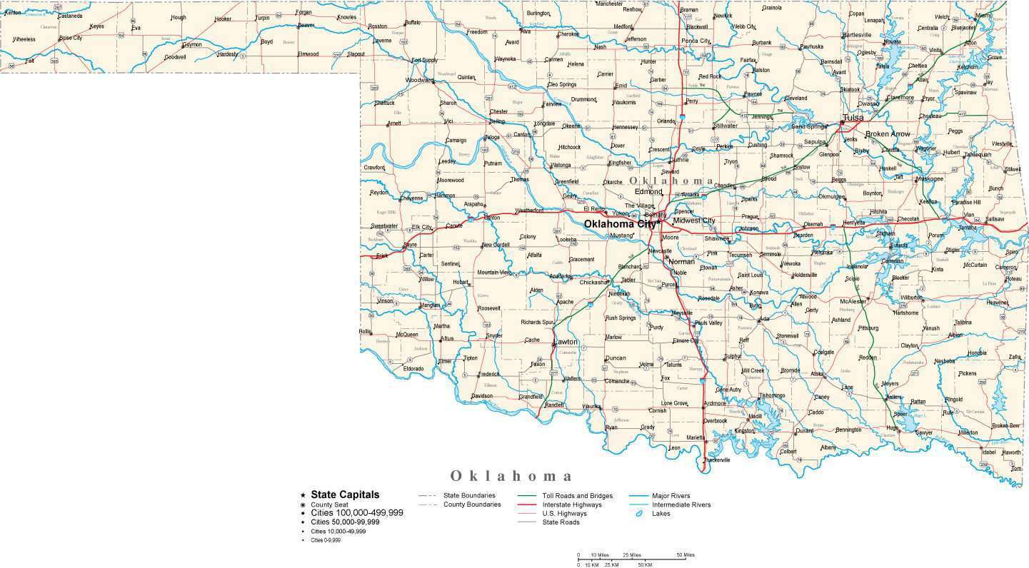 Oklahoma City Road Map