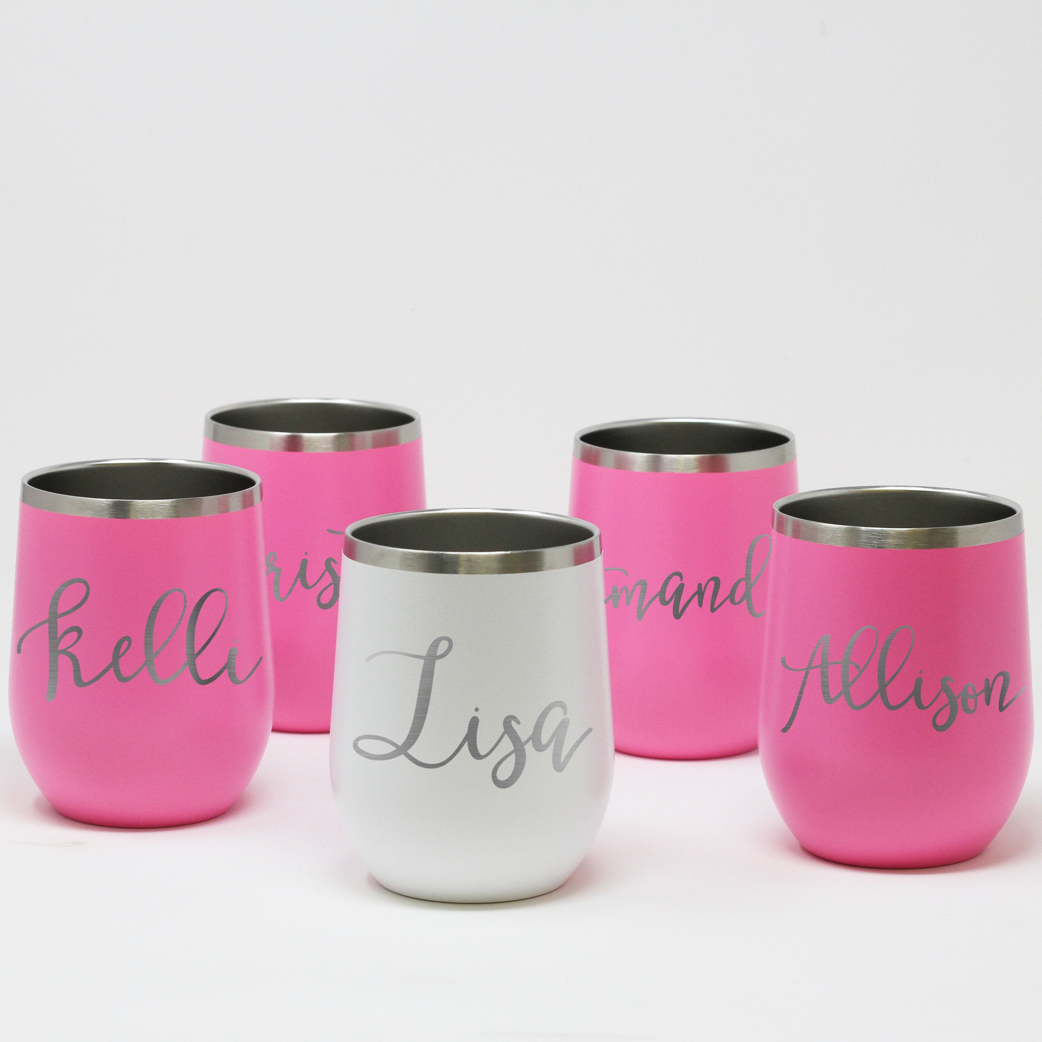 Personalized Wine Tumbler Set Stamp Out