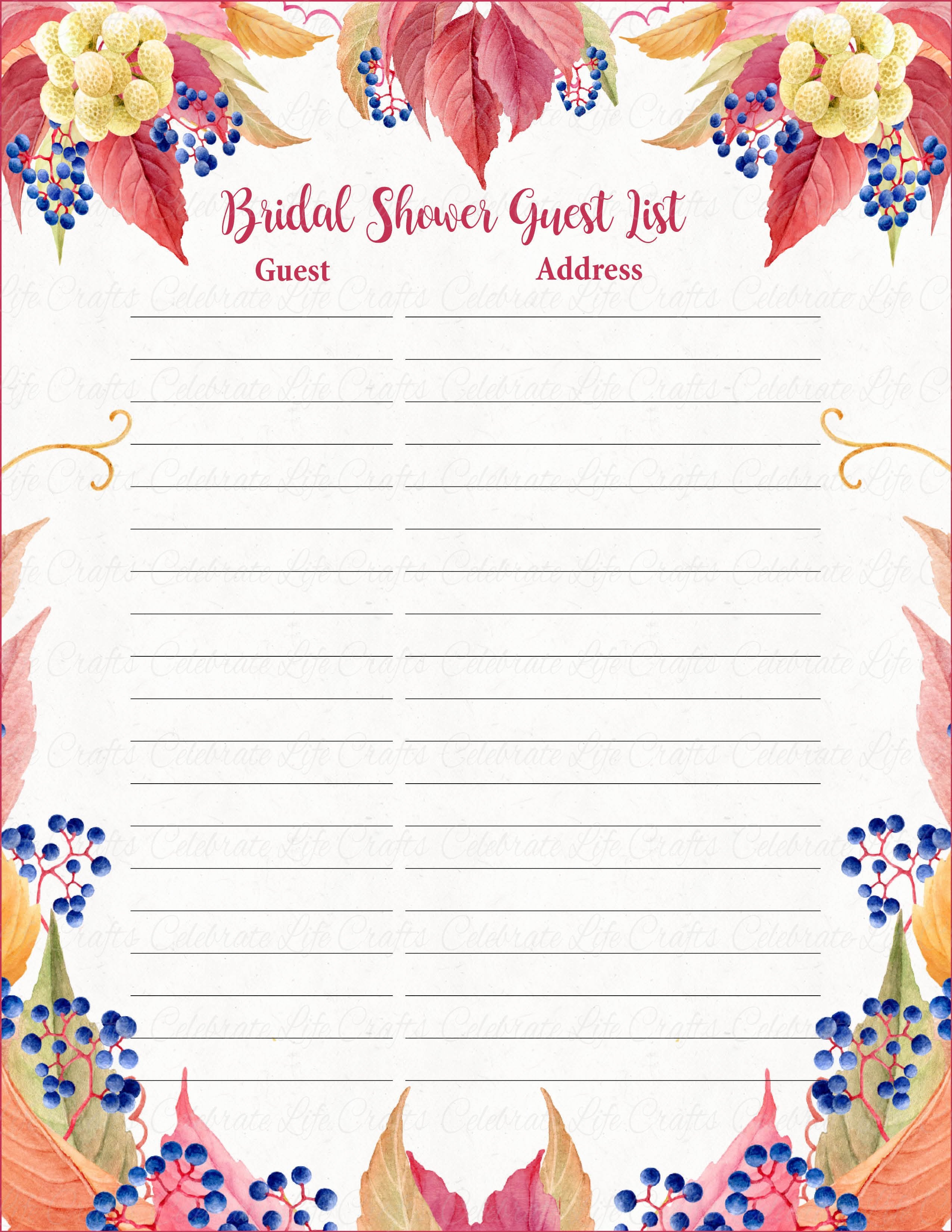 Bridal Shower Etiquette Guest List