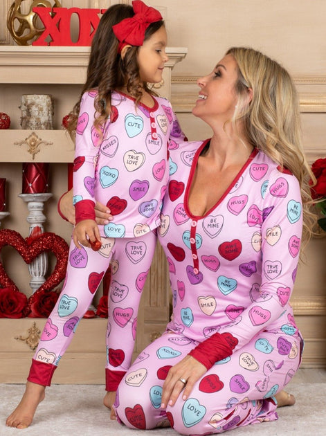 Mommy And Me Pajamas Heart Print Pajama Set Mia Belle Girls