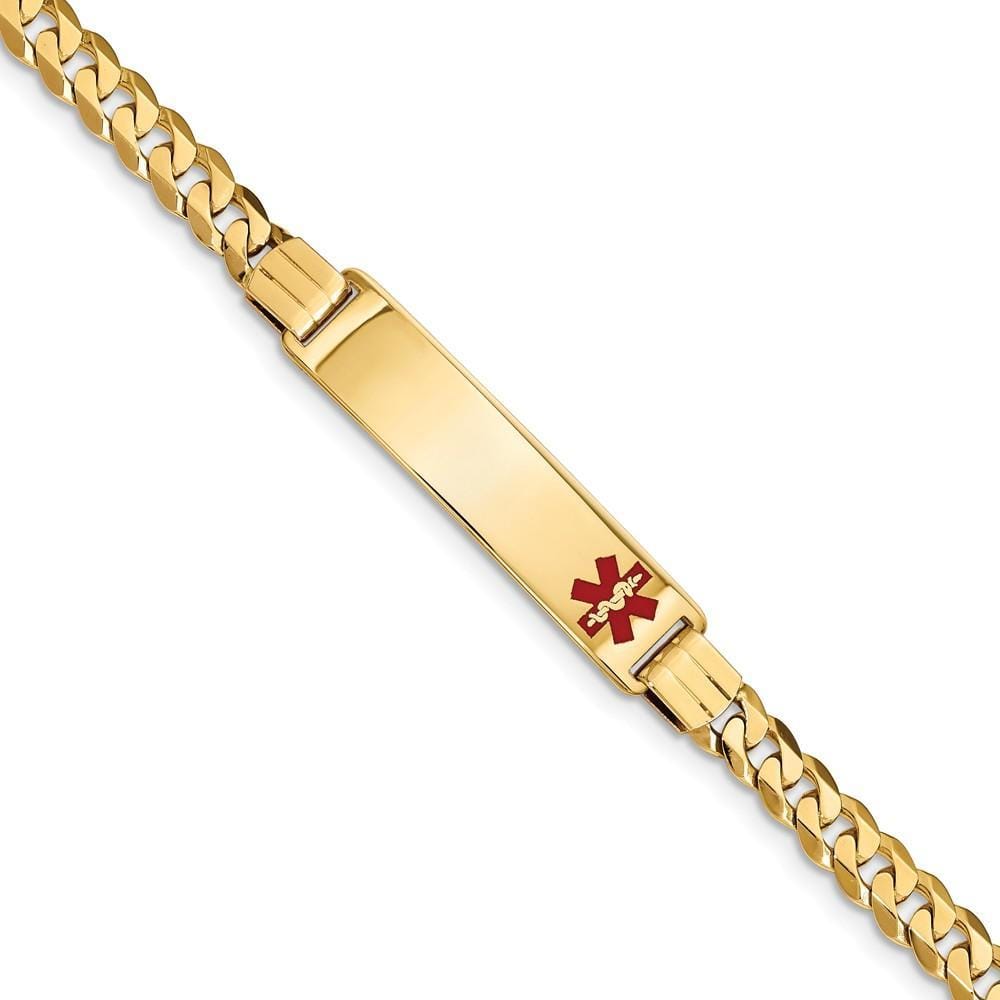 14k Yellow Gold Curb Link Medical Id Bracelet Jewelry Shopping