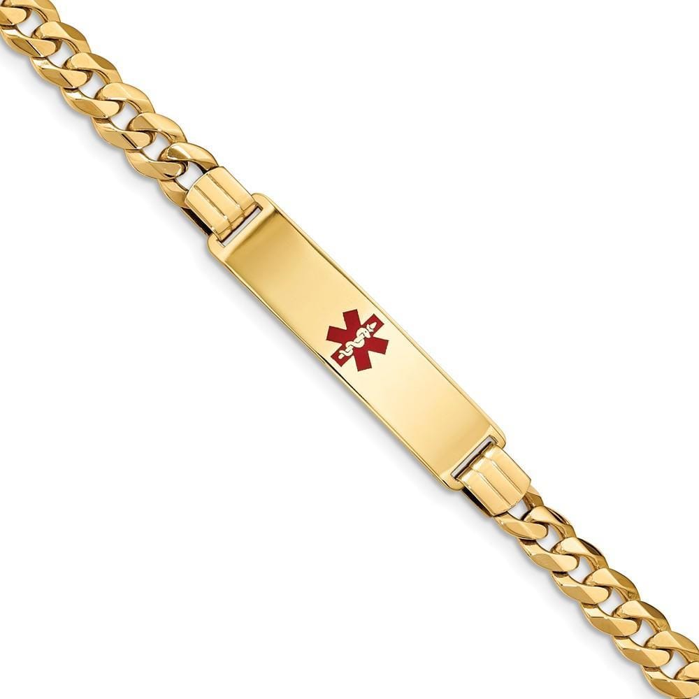 14k Yellow Gold Curb Link Medical Id Bracelet Jewelry Shopping