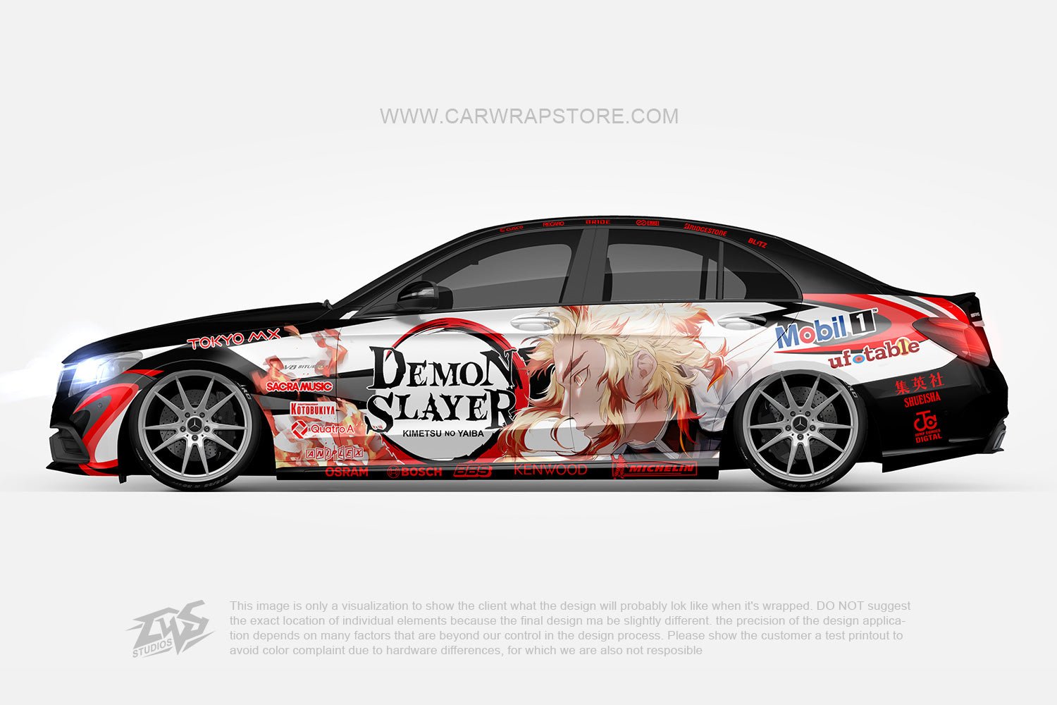 Demon Slayer Itasha Anime Car Wrap Vinyl Stickers Fit With Any Cars