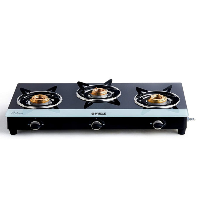 Gas Stove 3 Burner Glass Top Stainlesss Steel Pgt03 Wb Pringle Appliances