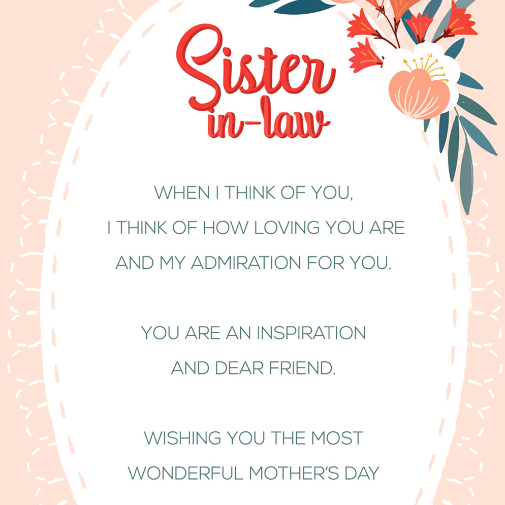 Sister In Law Mothers Day Card — Prime Greetings