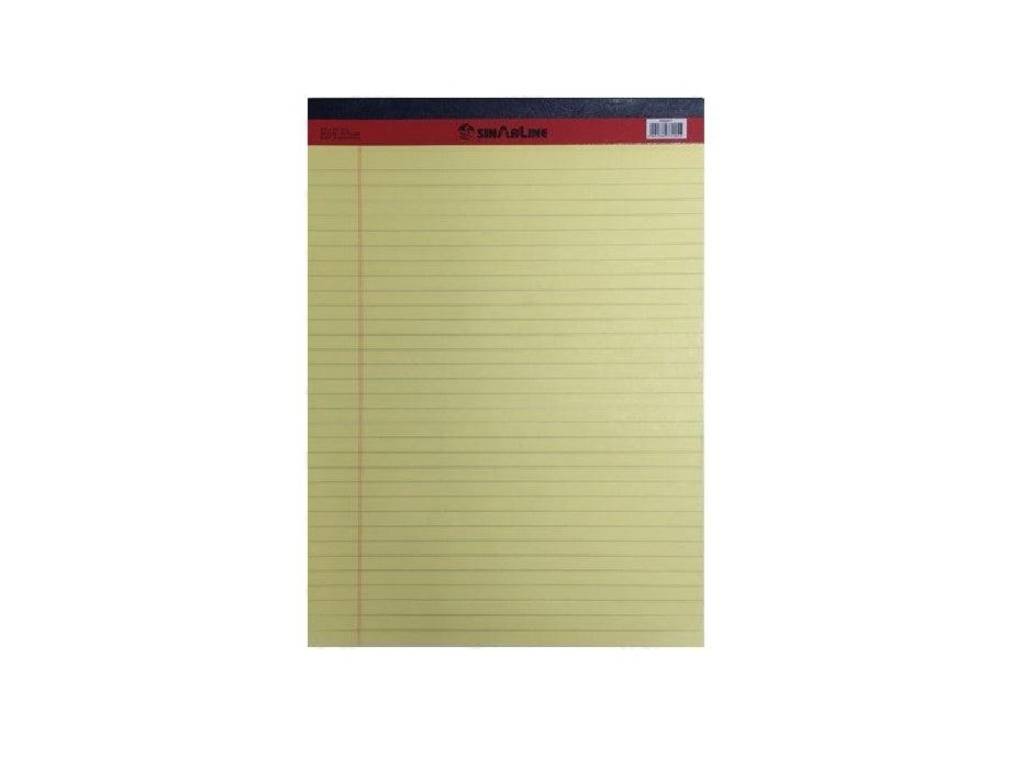 Sinarline Legal Pad A4 56gsm 40 Sheets Line Ruled Yellow Dubai