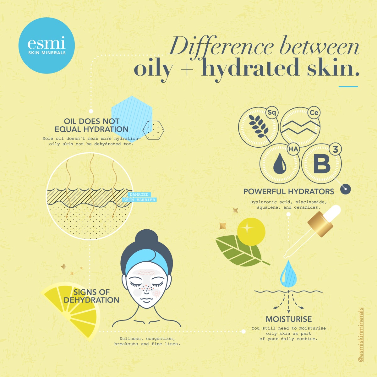 Difference Between Oily Skin And Hydrated Skin Oily Vs Hydrated Skin