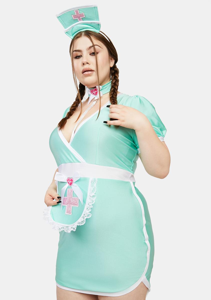 Plus Size Sexy Scrubs Nurse Costume Mint Dolls Kill