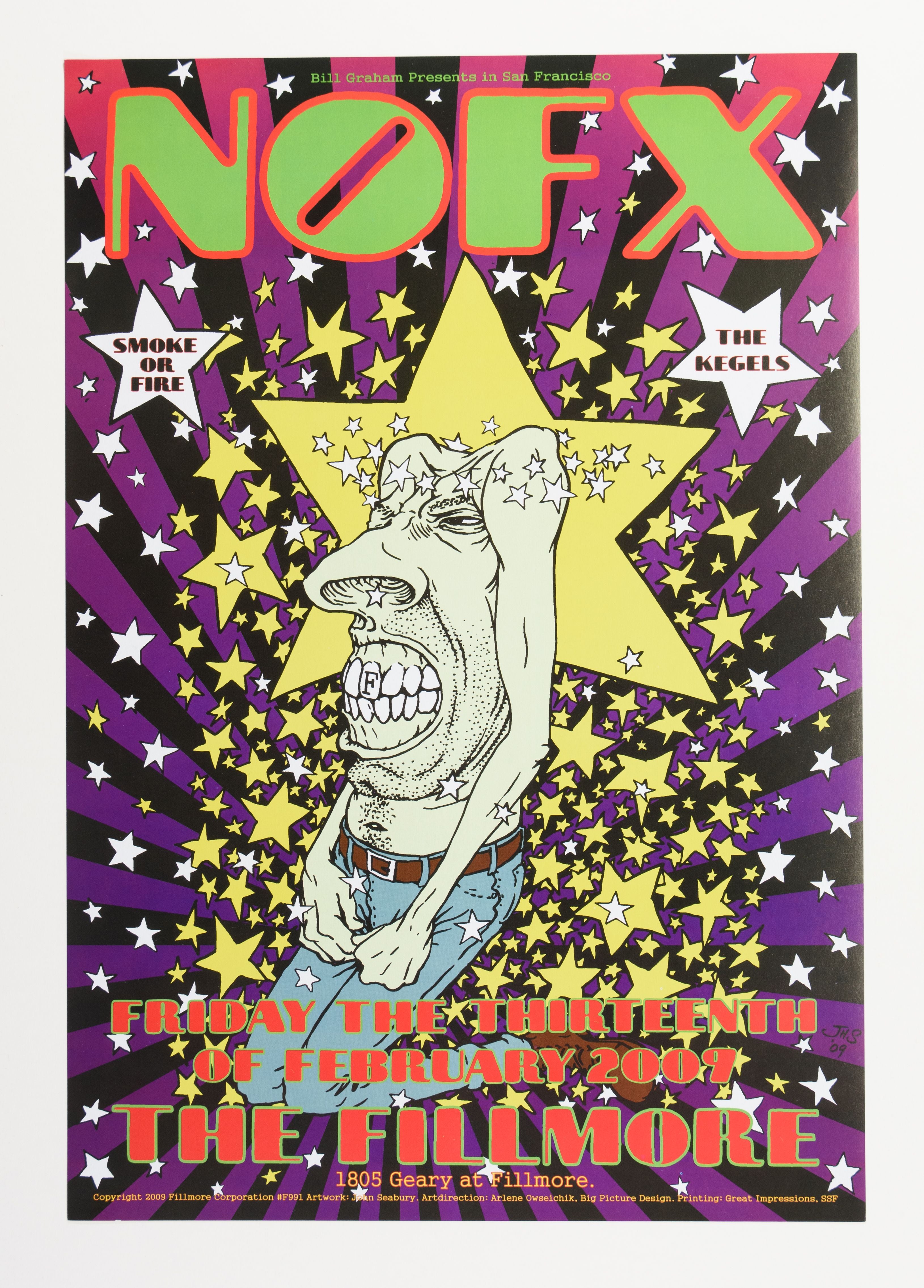 2009 Nofx Concert Poster The Fillmore San Francisco Ca