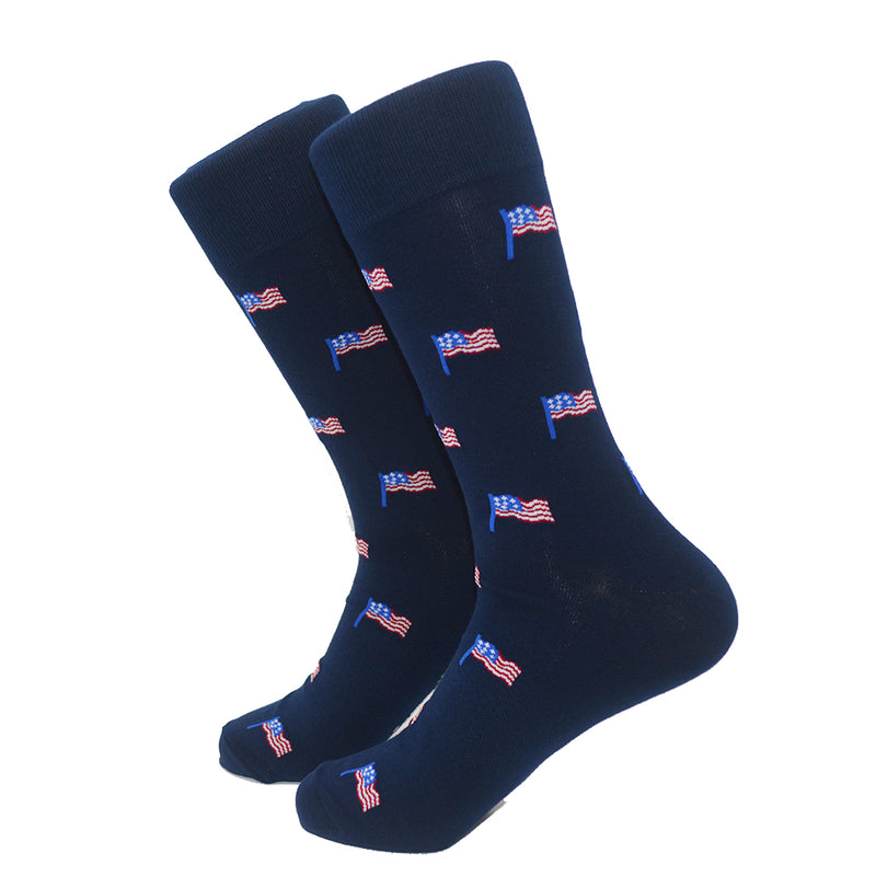 American Flag Socks Mens Mid Calf Summerties