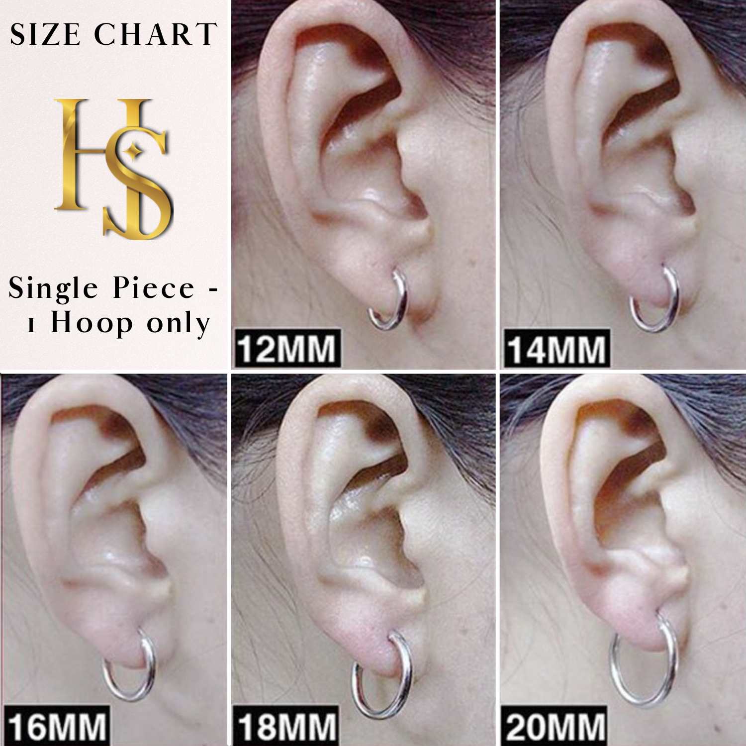 Mens Hoop Earrings Size Chart