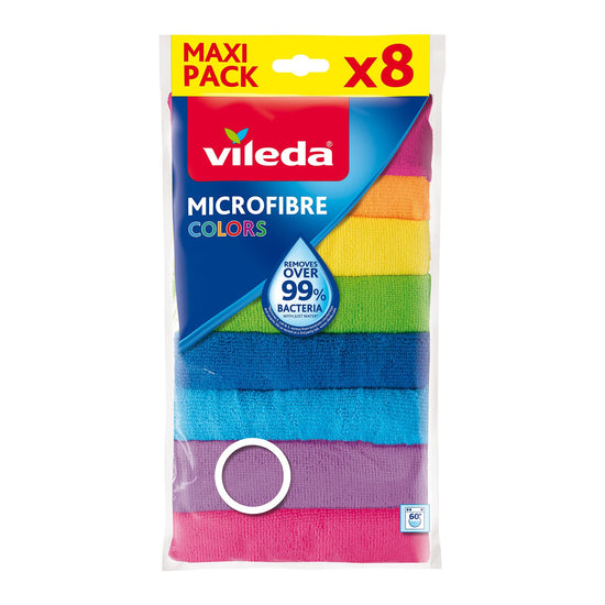 Set De 8 Bayetas De Microfibras Vileda Colors Outlet Pc