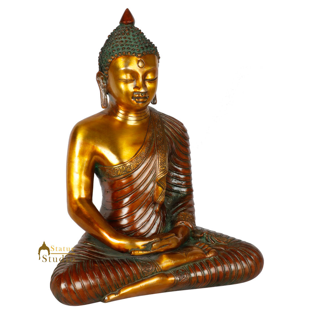 Indian Made Burmese Meditating Buddha Home Peace Décor Idol Statue Fig