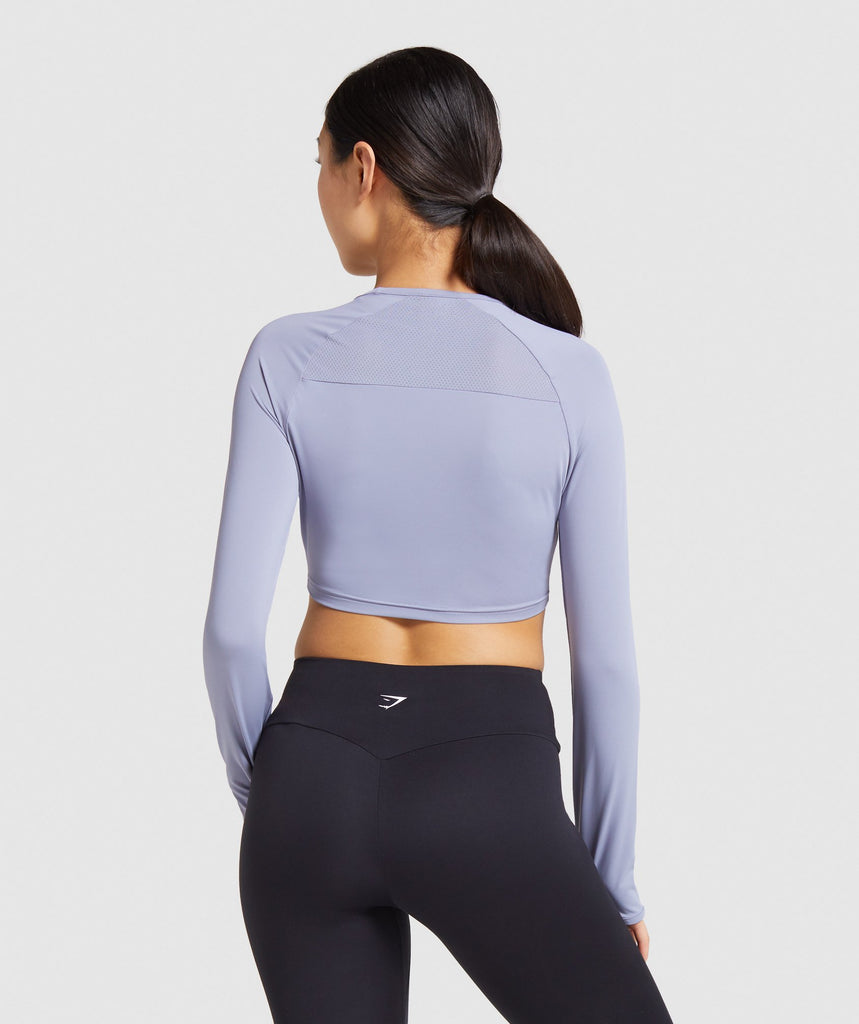 Gymshark Training Long Sleeve Crop Top Blue Gymshark