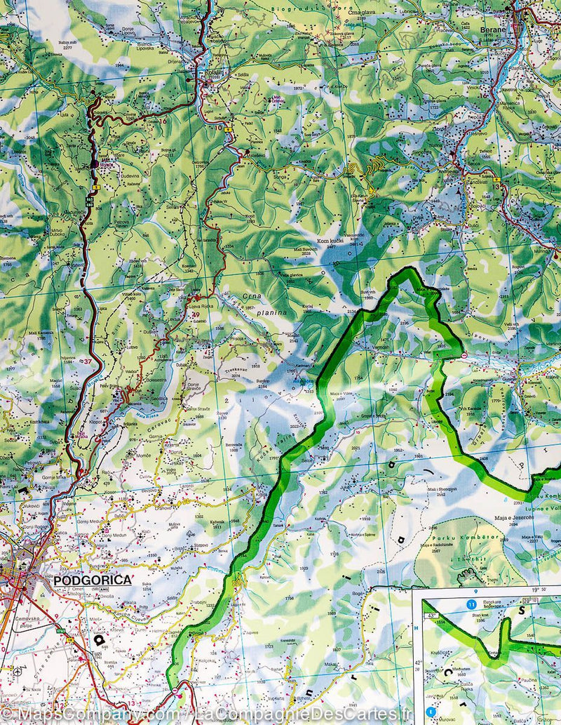 Carte Routière Monténégro Freytag And Berndt La Compagnie Des