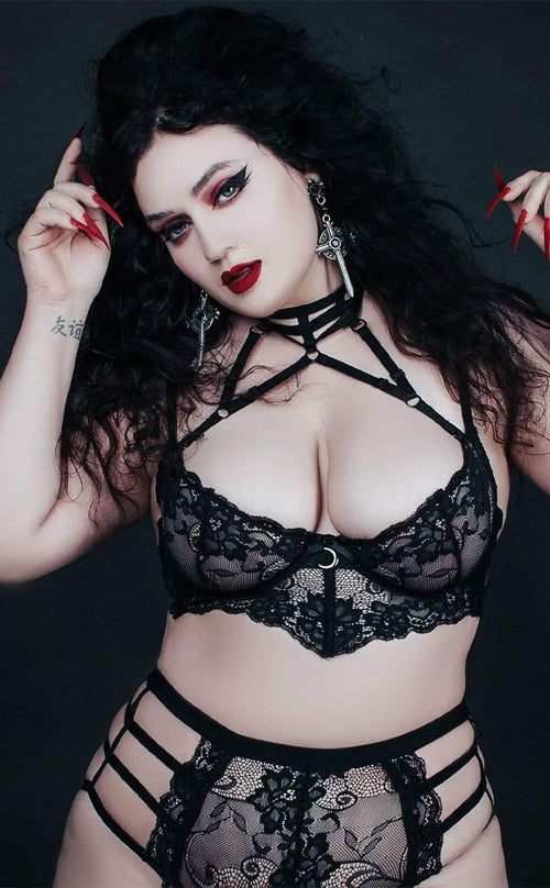 Killstar Australia Tortured Souls Black Bra Gothic Lingerie Sets