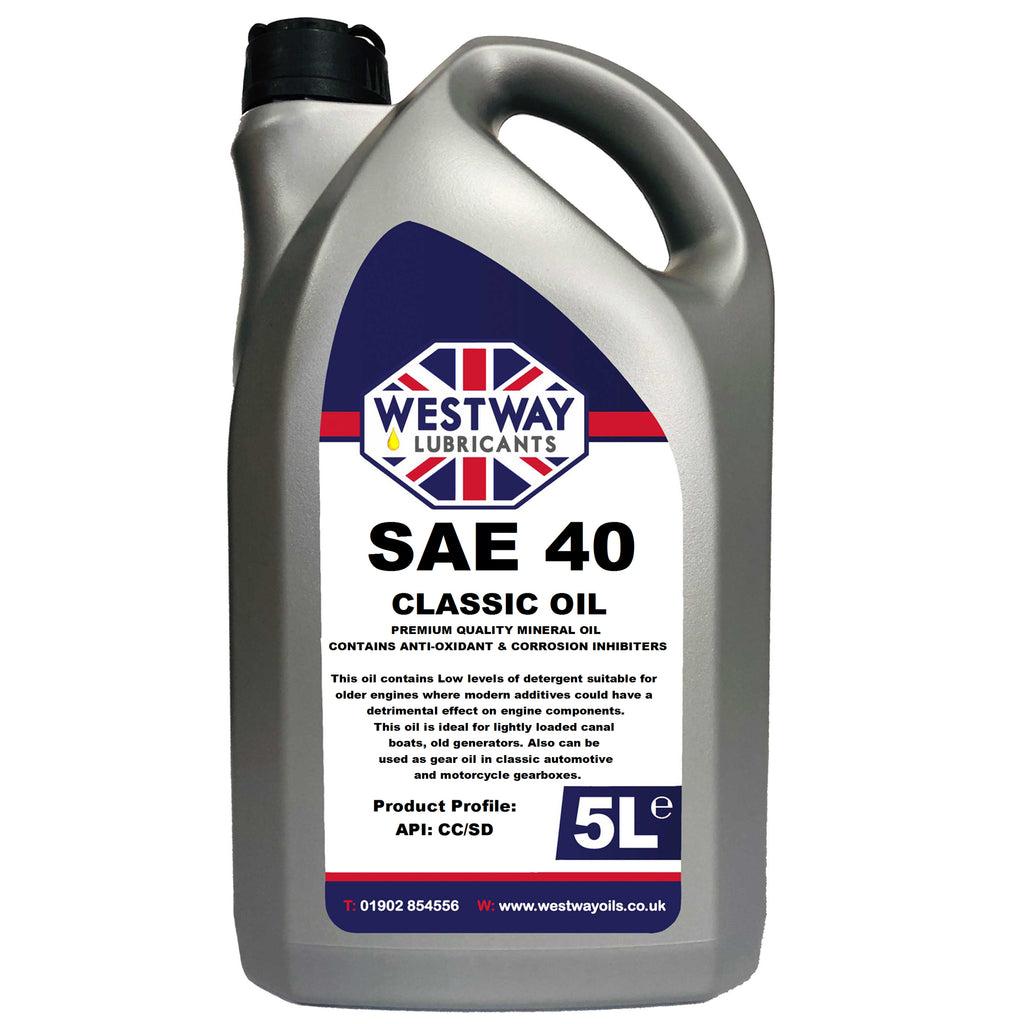 Sae 40 Mineral Classic Motor Oil Low Detergent Api Ccsd Westway Oils