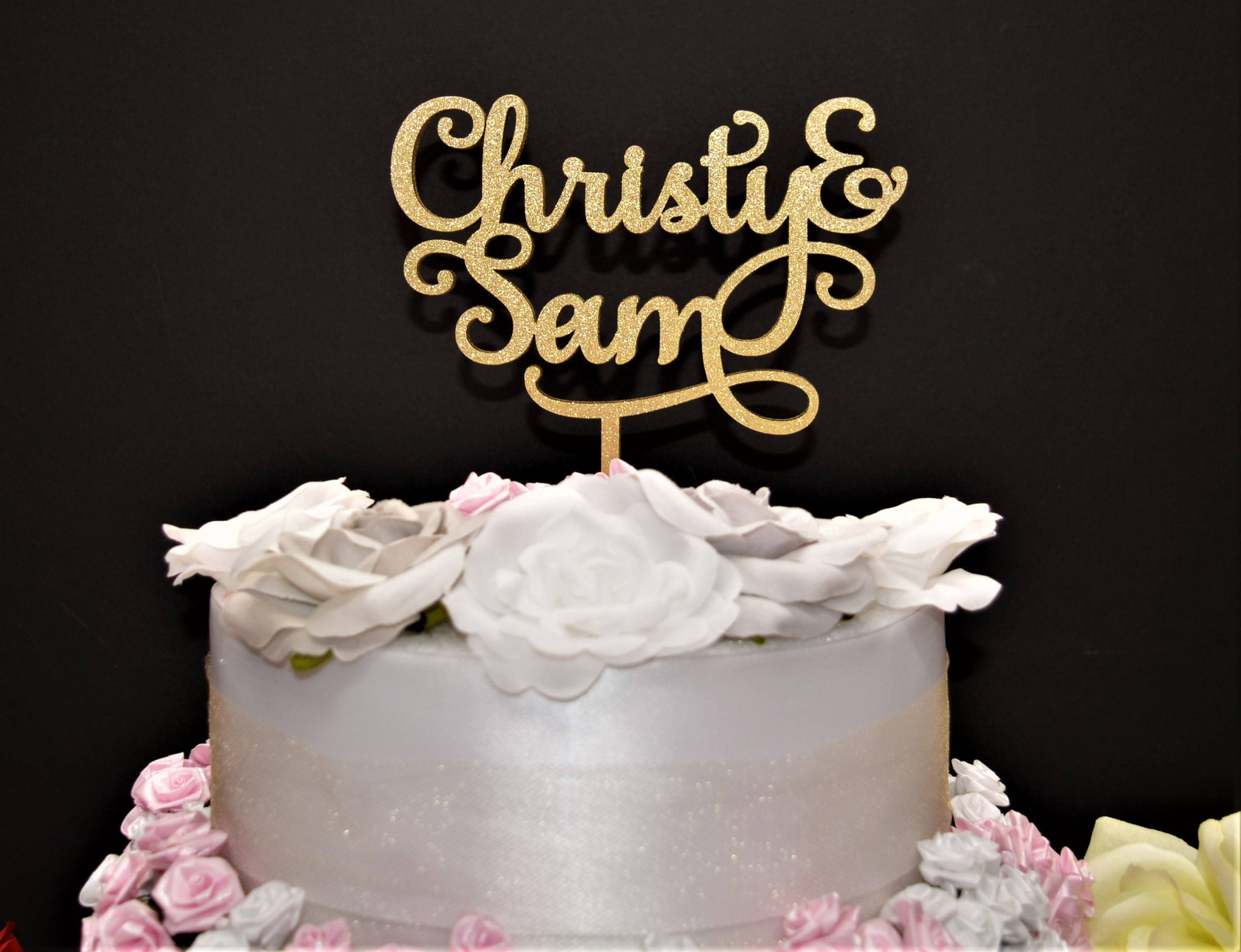 Personalized Wedding Cake Topper With Couples Names Kobasic Creations