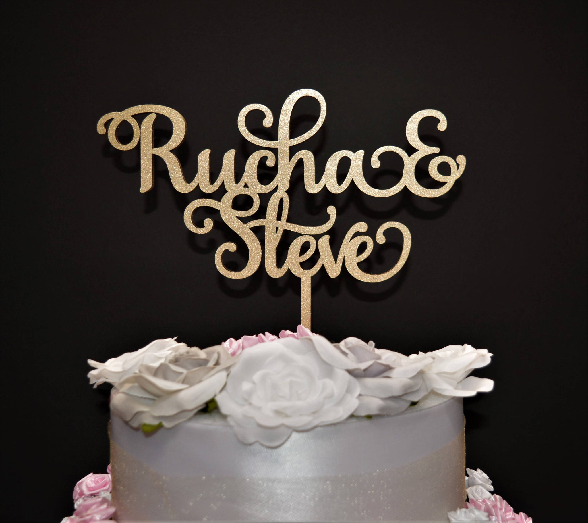 Personalized Wedding Cake Topper With Couples Names Kobasic Creations