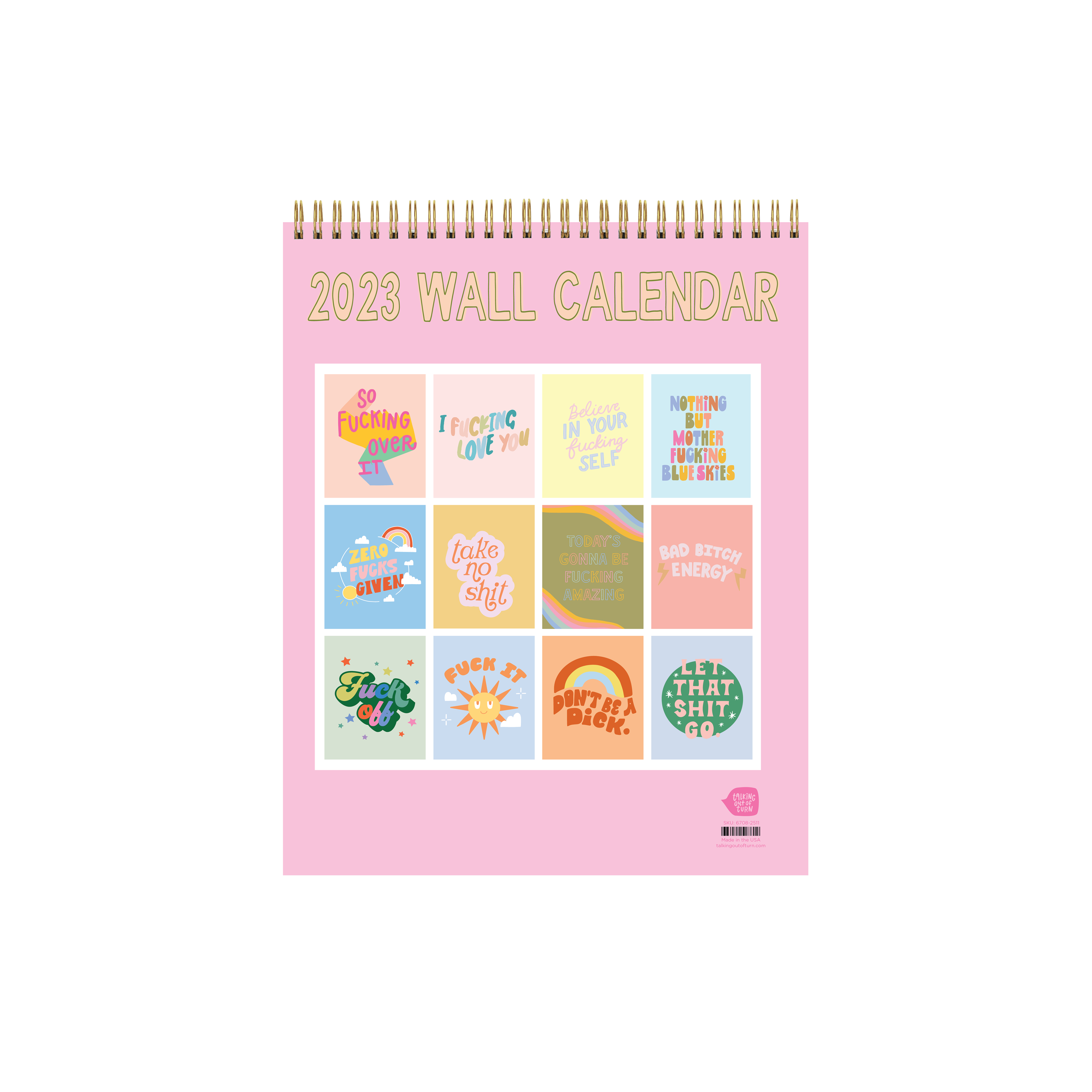 Cute And Sassy 12 Month Wall Calendar Talking Out Of Turn
