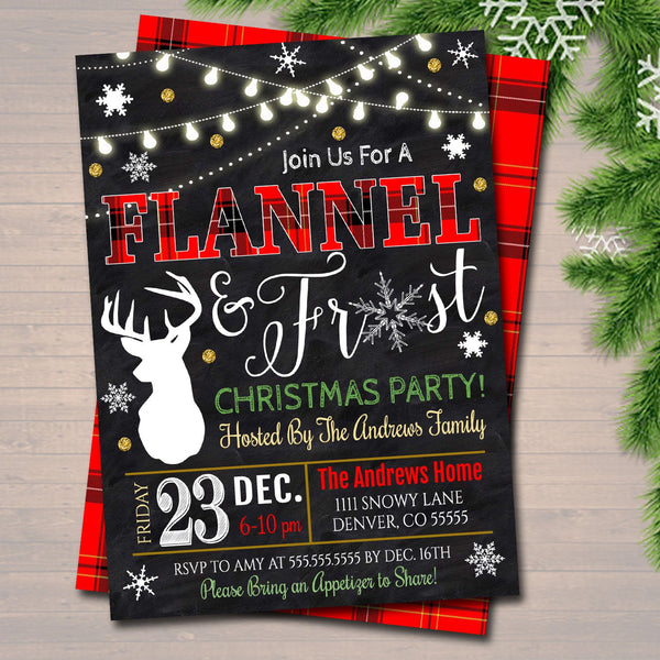 Flannel And Frost Party Invitation Tidylady Printables