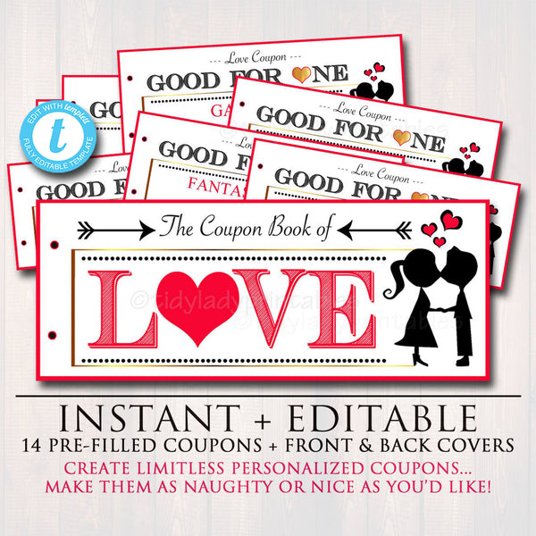 Love Coupon Book Printable Love Coupons Romantic T For Him Sexy