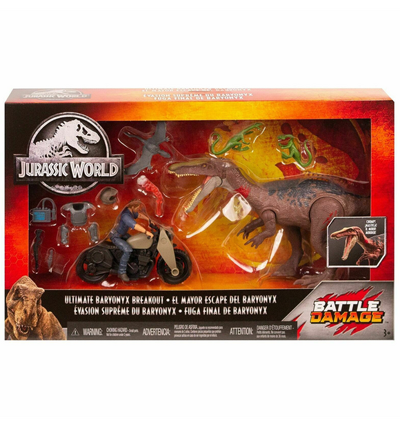 Jurassic World Battle Damage Ultimate Baryonyx Breakout Playset Toys