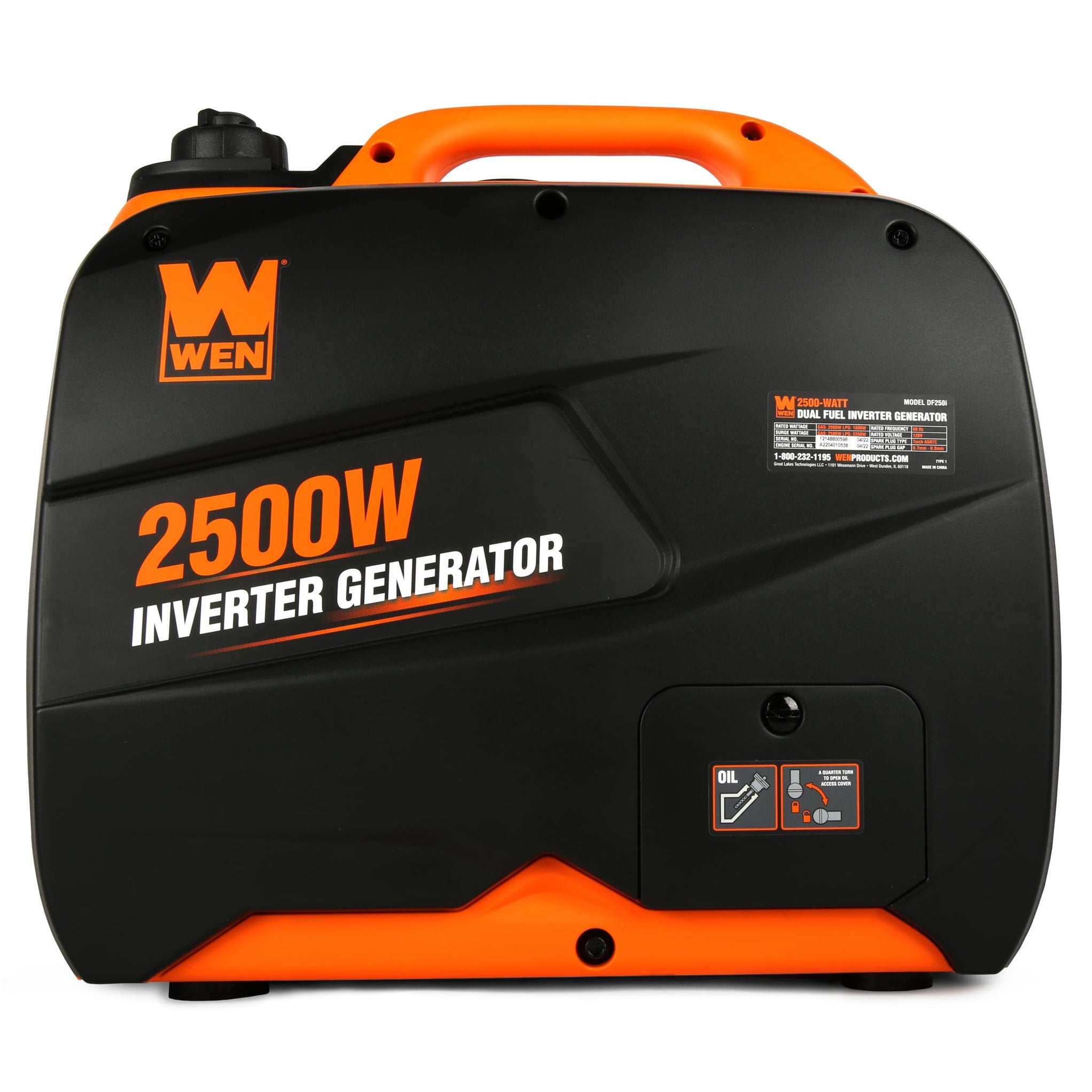 Wen Df250i Super Quiet 2500 Watt Portable Dual Fuel Inverter Generator