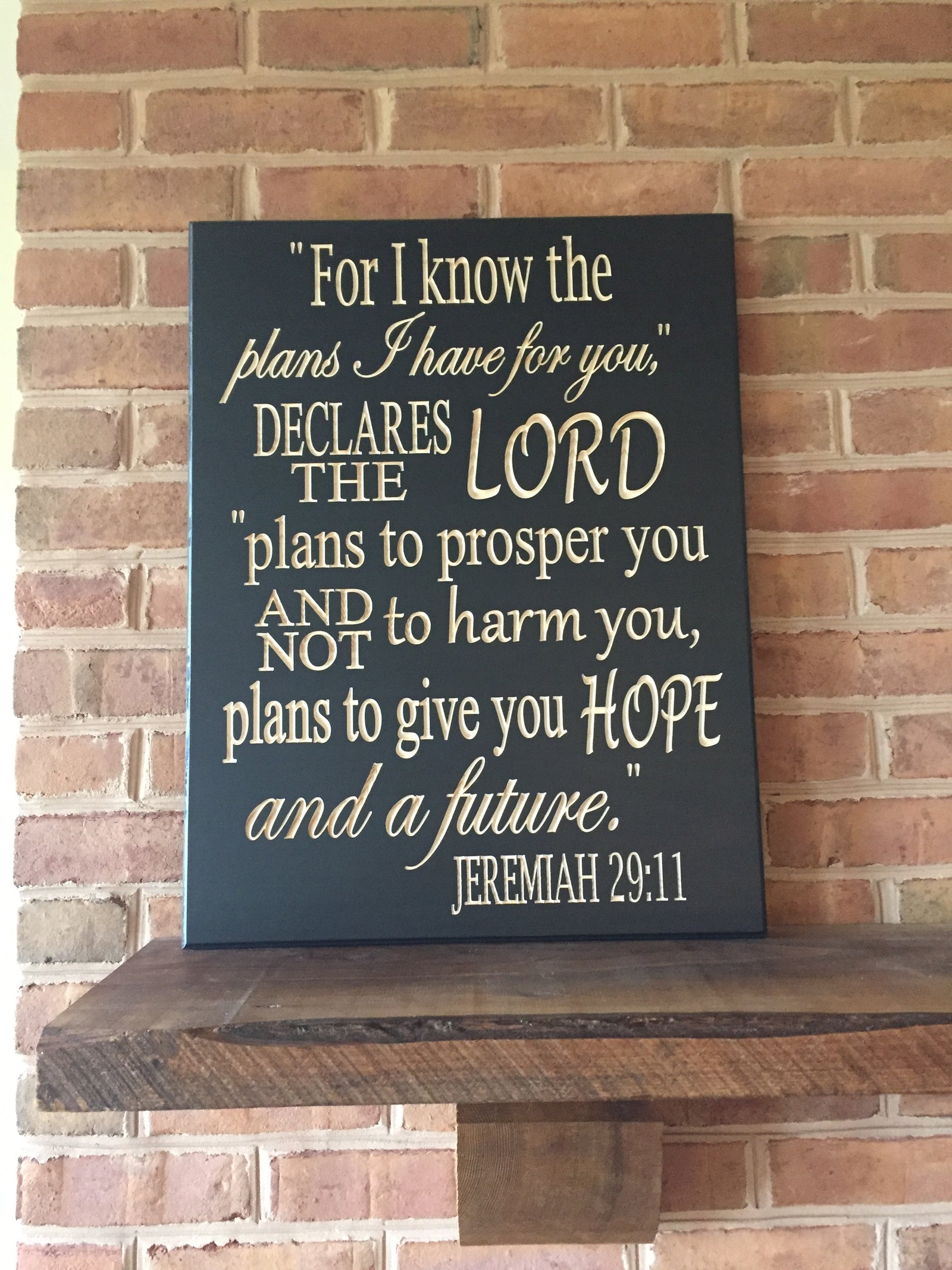 Large Bible Verse Wall Art Jeremiah 2911 Smith Crafted Woodworks