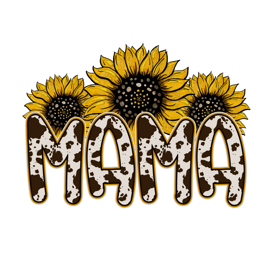 Mama Sunflower Cowhide Design Transfer Southern Dream Ga